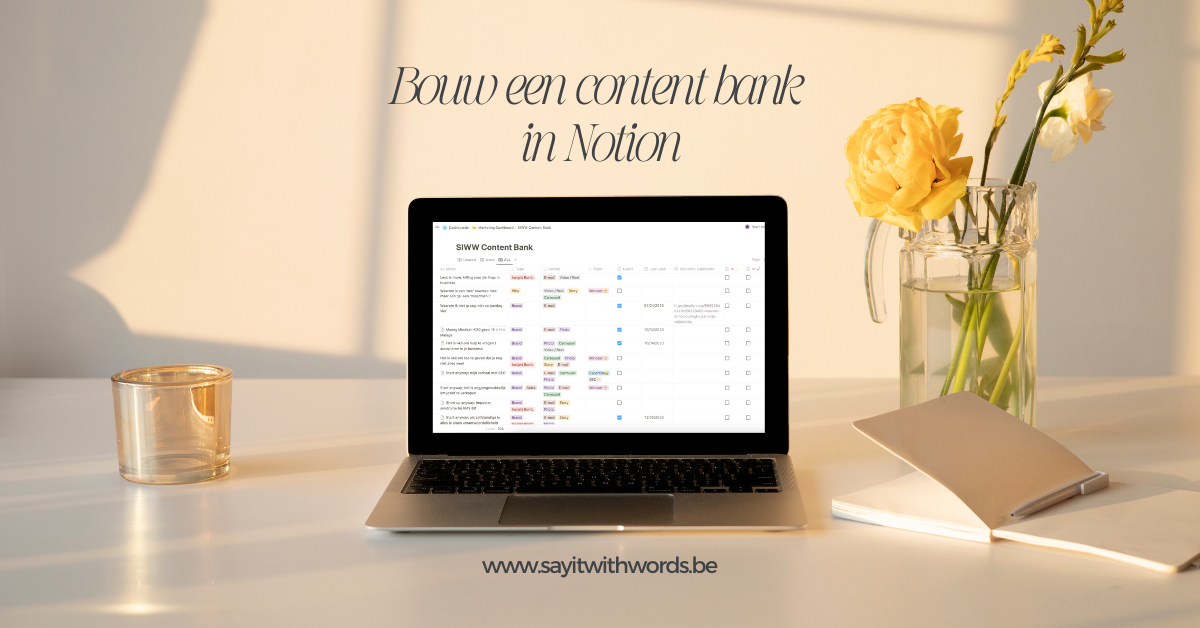 Content bank in Notion: aan de slag met content repurposing | Say it ...